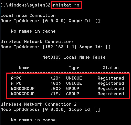 Netbios over TCP/IP - Nbtstat usage in detail - Impreza Host